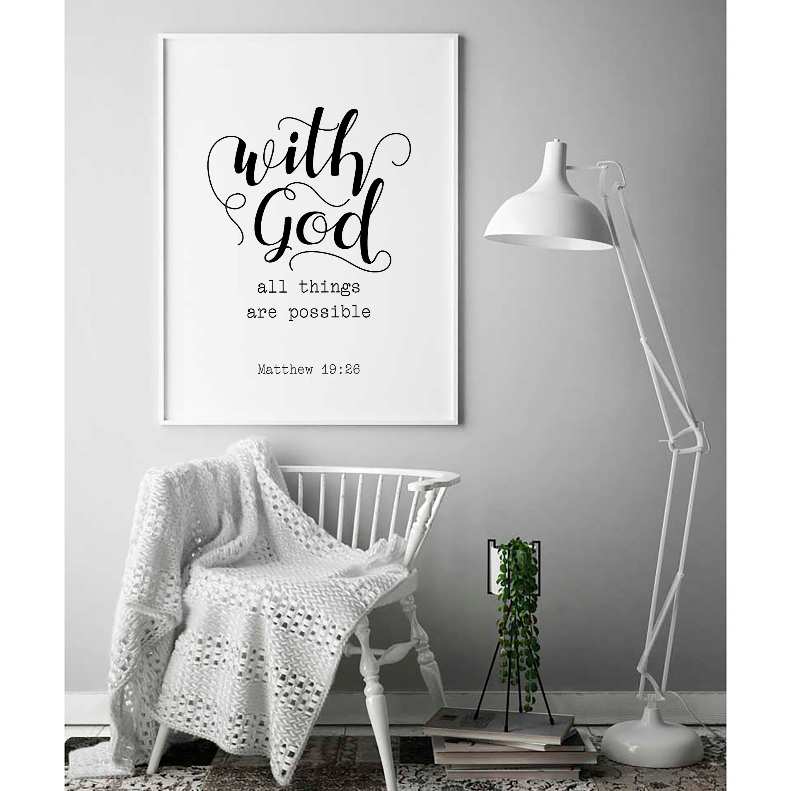 Bible Verse Art Print Inspirational Quote Typography Wall - Etsy