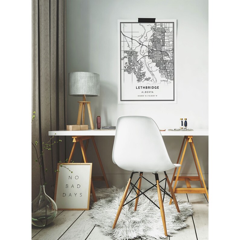 Lethbridge Map Print Minimalistic Wall Art Poster City - Etsy