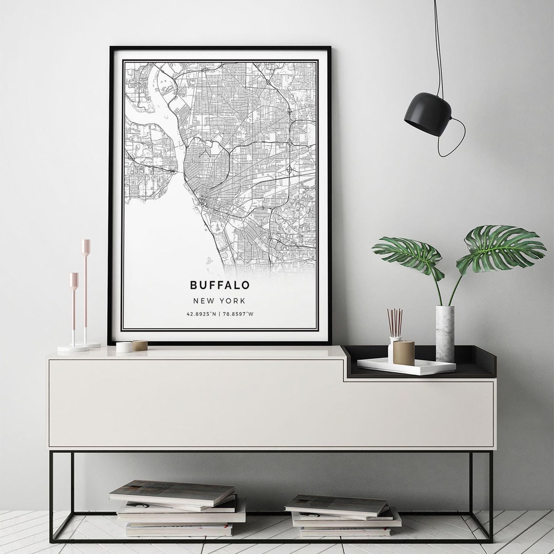 Buffalo Map Print | Minimalistic Wall Art Poster | City Maps ...