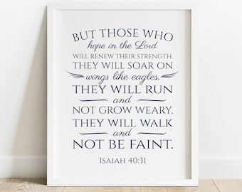Isaiah 40 31 Bald Eagle Bible Verse Art Print Scripture Wall - Etsy