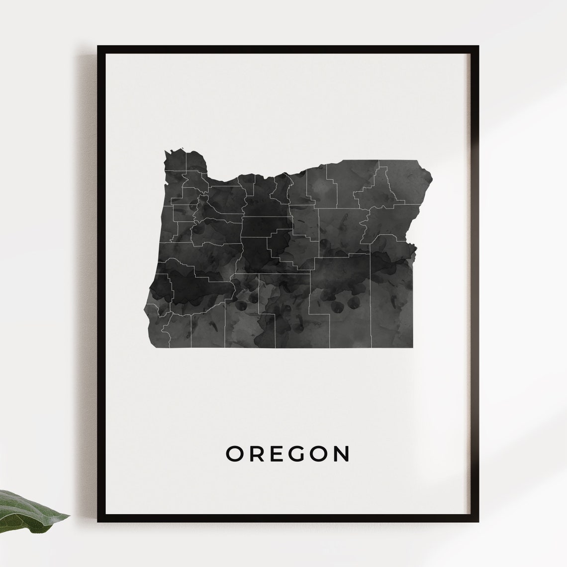 Oregon Map Art Print: Black and White Wall Decor - Etsy