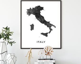 Rome Map Print - Italy Poster - Black and White - Etsy