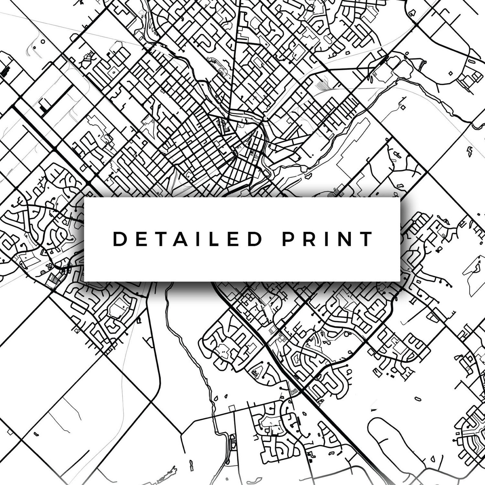 Guelph Map Canvas Print City Maps Wall Art Ontario Gift | Etsy