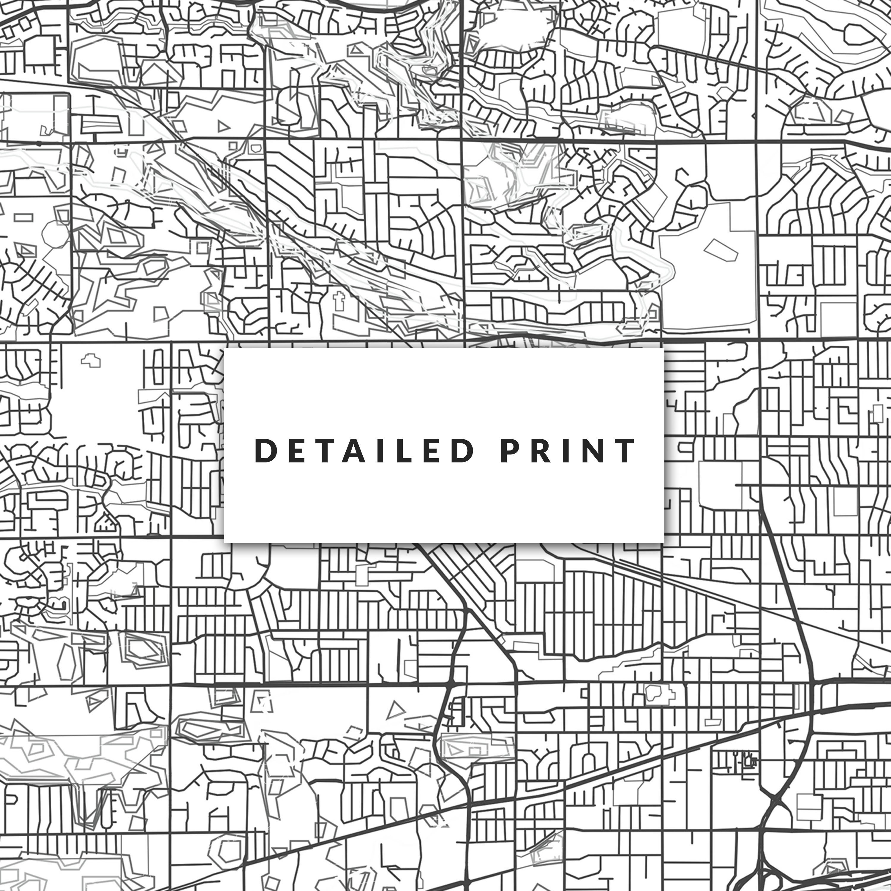 Arvada Colorado Map Print: Minimalist Black and White Wall Art - Etsy