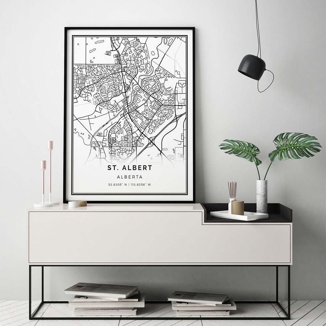 St. Albert Map Print | Minimalistic Wall Art Poster | City Maps ...
