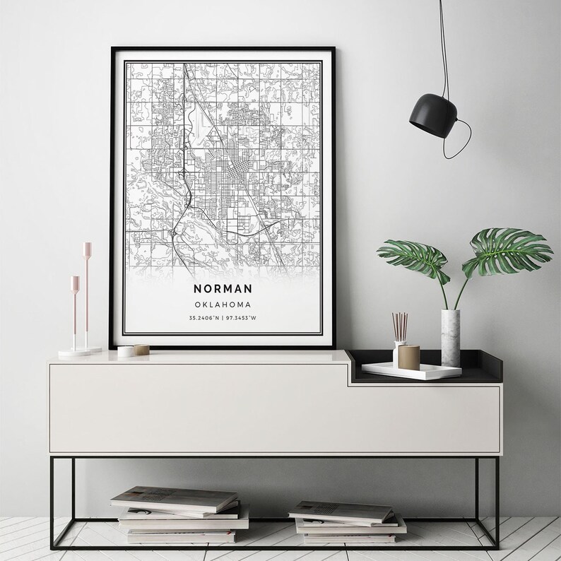 Norman Map Print Minimalistic Wall Art Poster City Maps - Etsy