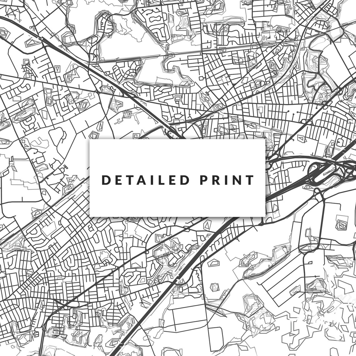 Edison map print Minimalistic wall art poster City maps | Etsy