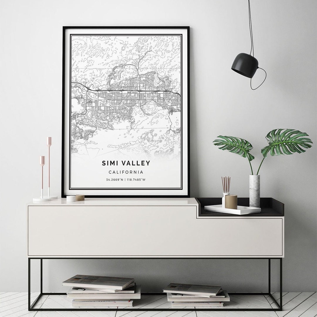 Simi Valley Map Print | Minimalistic Wall Art Poster | City Maps ...
