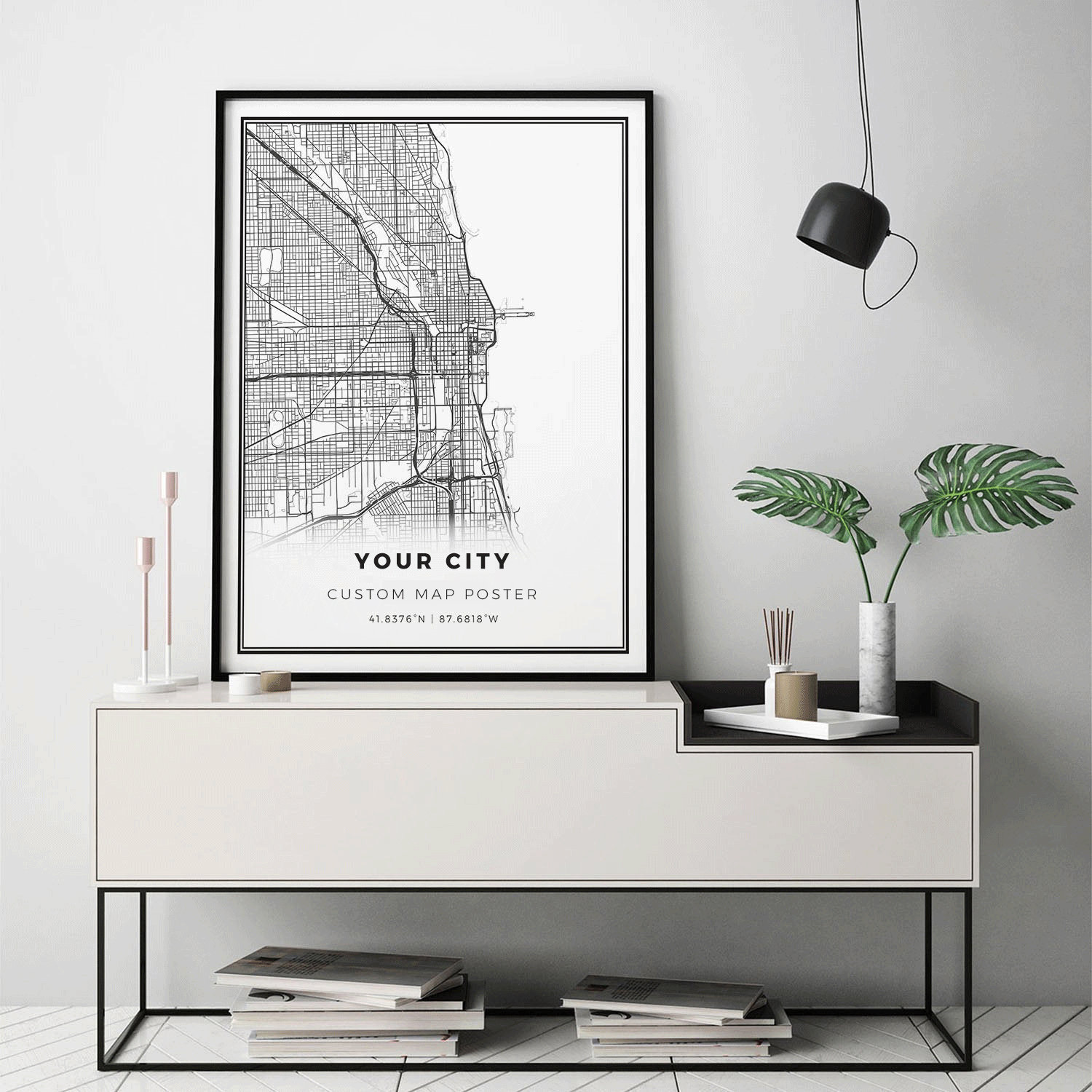 Custom City Map Print City Street Road Map Poster Any City Etsy