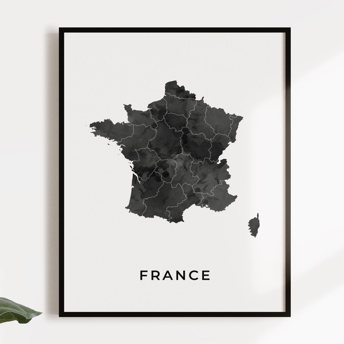 France Map Art Poster Black and White Wall Art Print of - Etsy