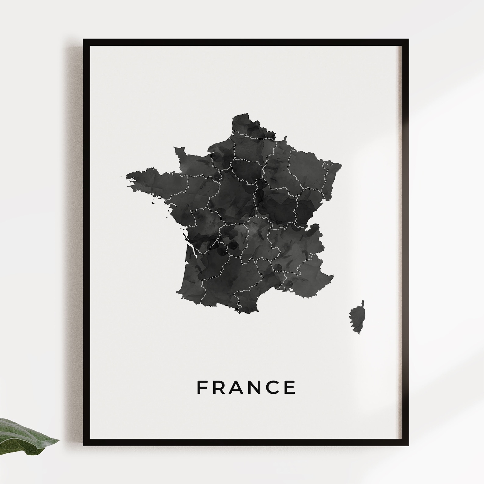 France Map Art Poster Black and White Wall Art Print of - Etsy