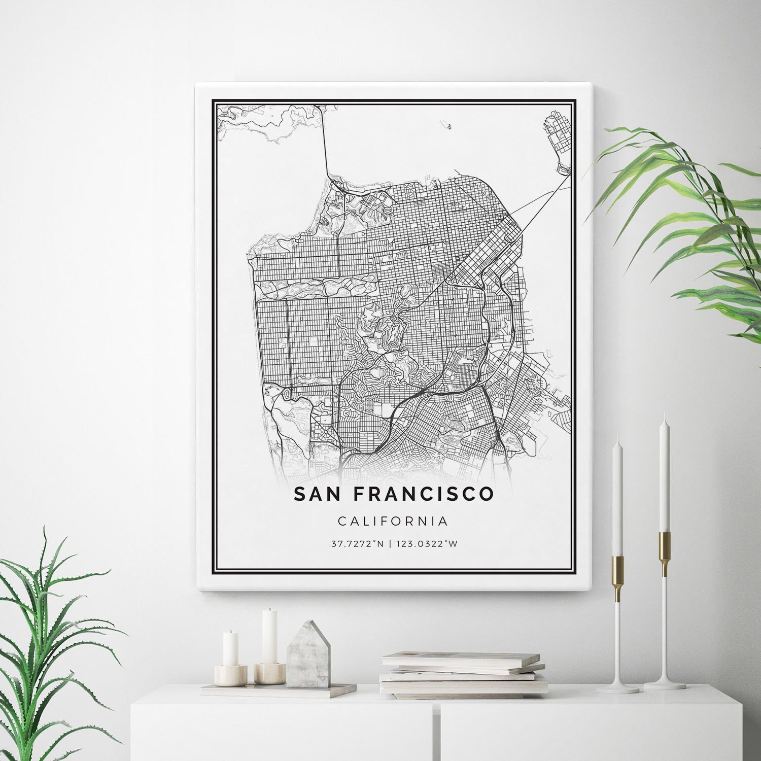 Home Décor Prints painting canvas art inspirational canvas City Maps ...