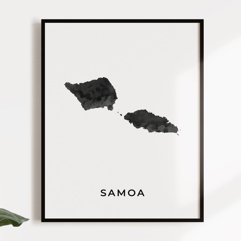 Samoa Map Art Poster Black and White Wall Art Print of Samoa - Etsy