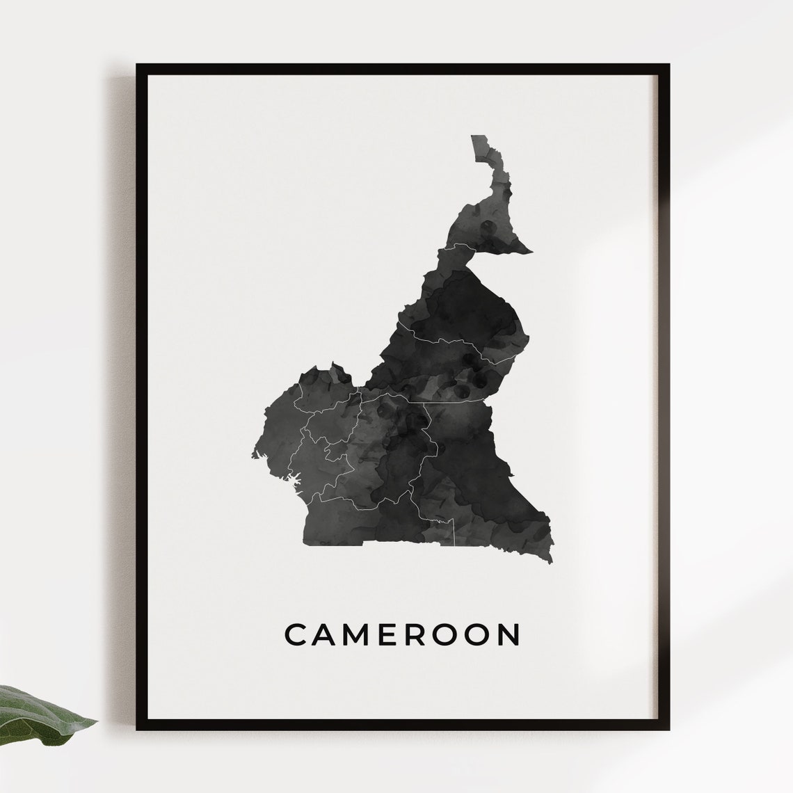 Cameroon Map Art Poster Black and White Wall Art Print of - Etsy