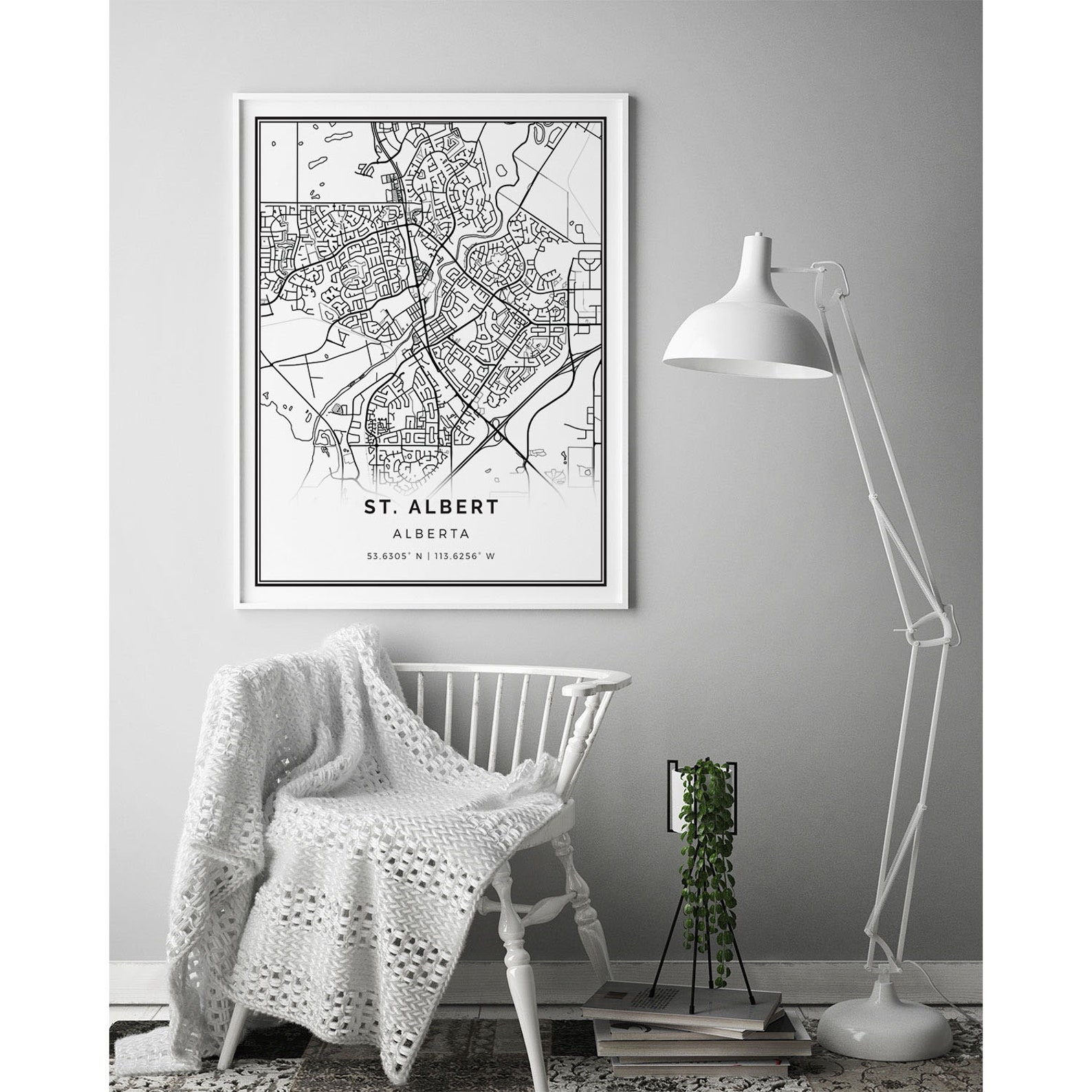 St. Albert Map Print Minimalistic Wall Art Poster City - Etsy