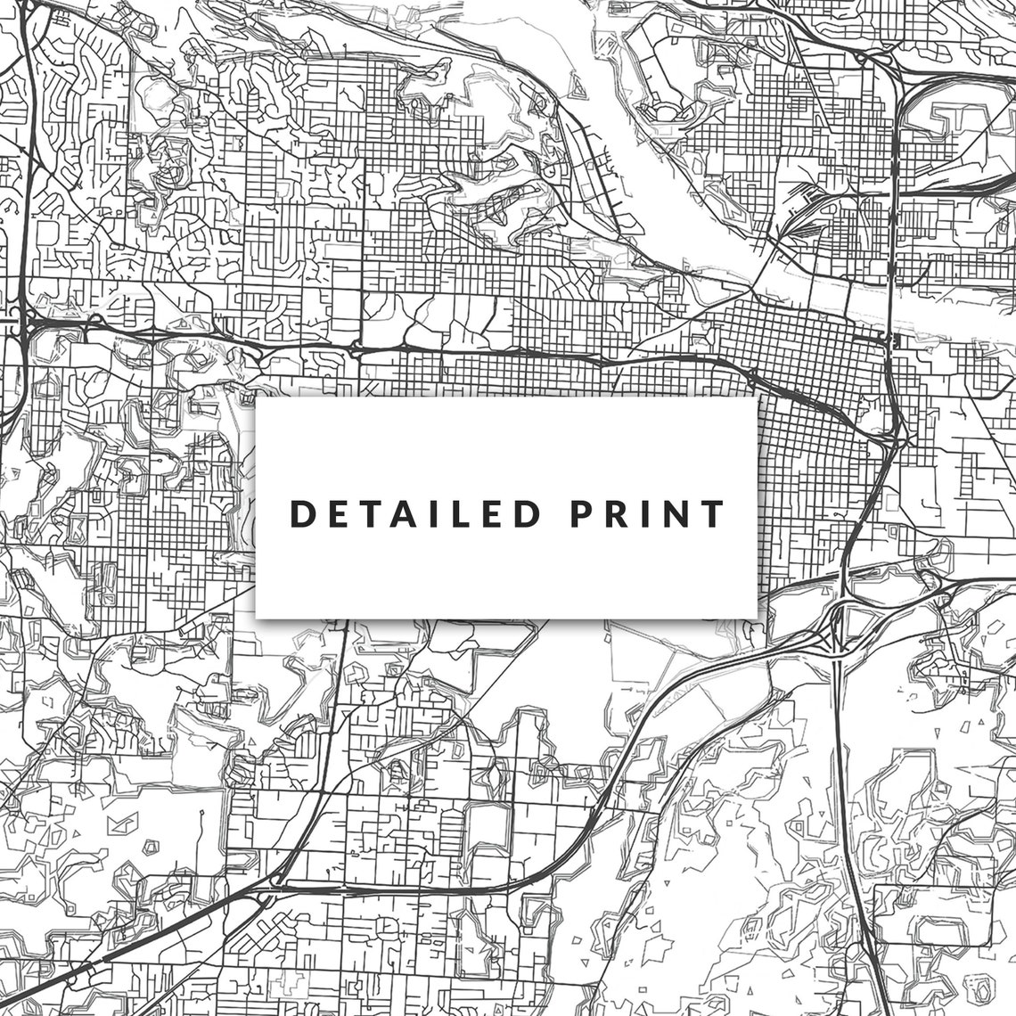 Little Rock Map Print Minimalistic Wall Art Poster City - Etsy