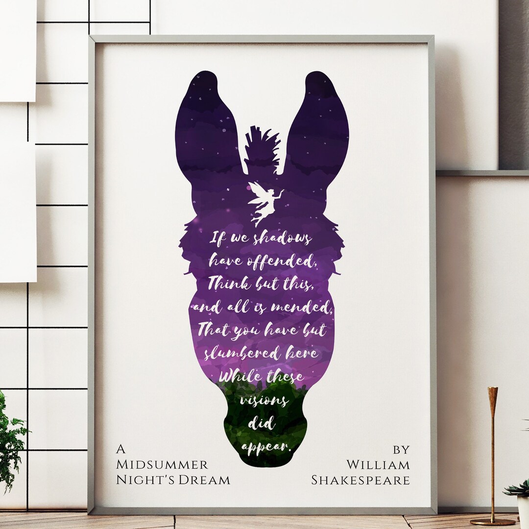 A Midsummer Night's Dream Print! William Shakespeare Inspired Poster ...