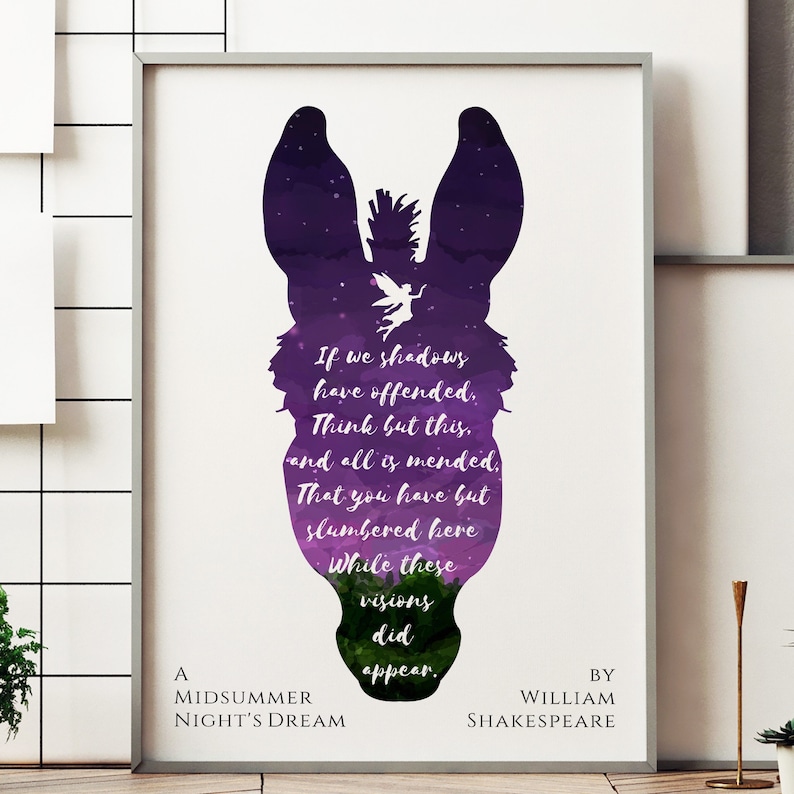 A Midsummer Night's Dream Print! William Shakespeare Inspired Poster ...