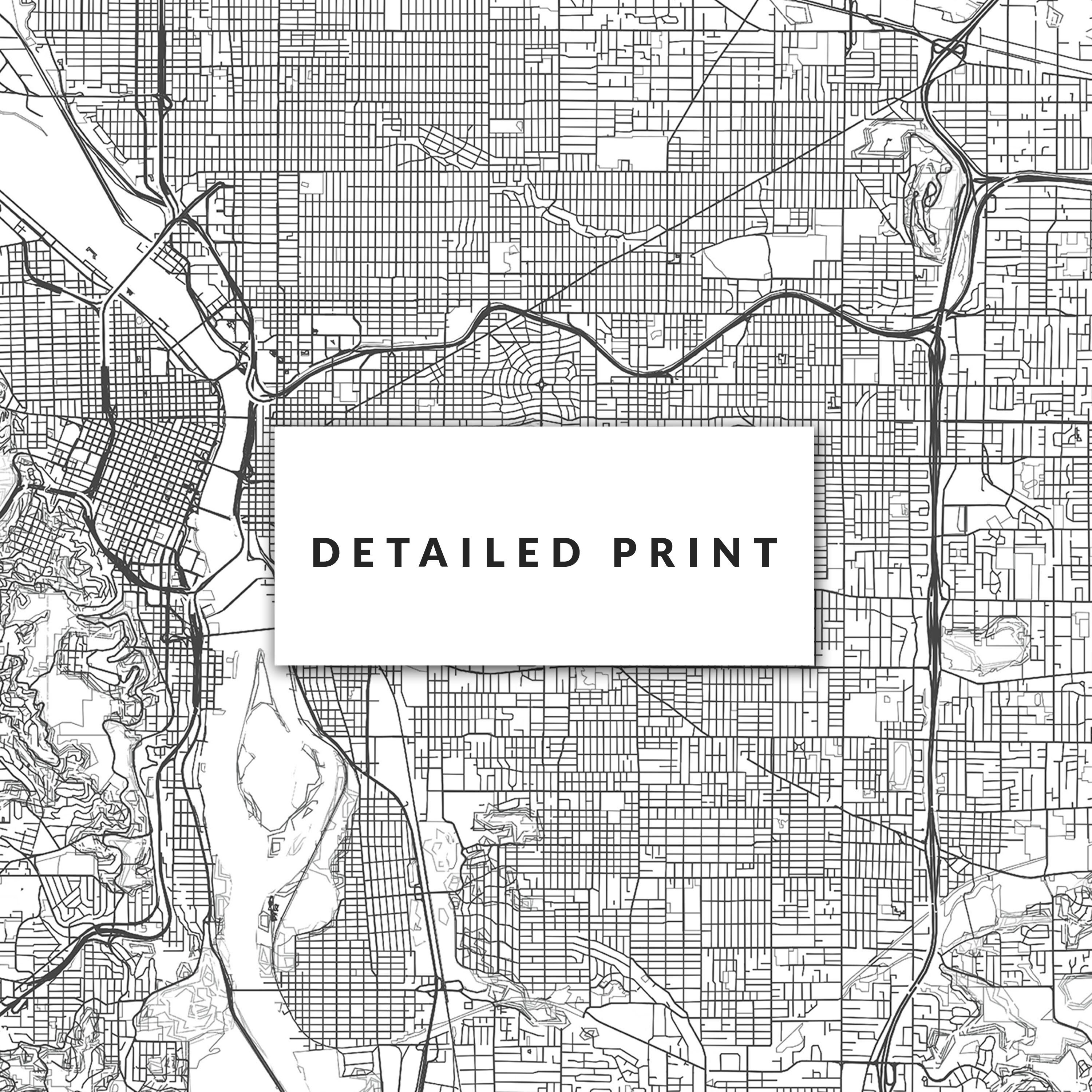 Portland Map Print Minimalistic Wall Art Poster City Maps - Etsy