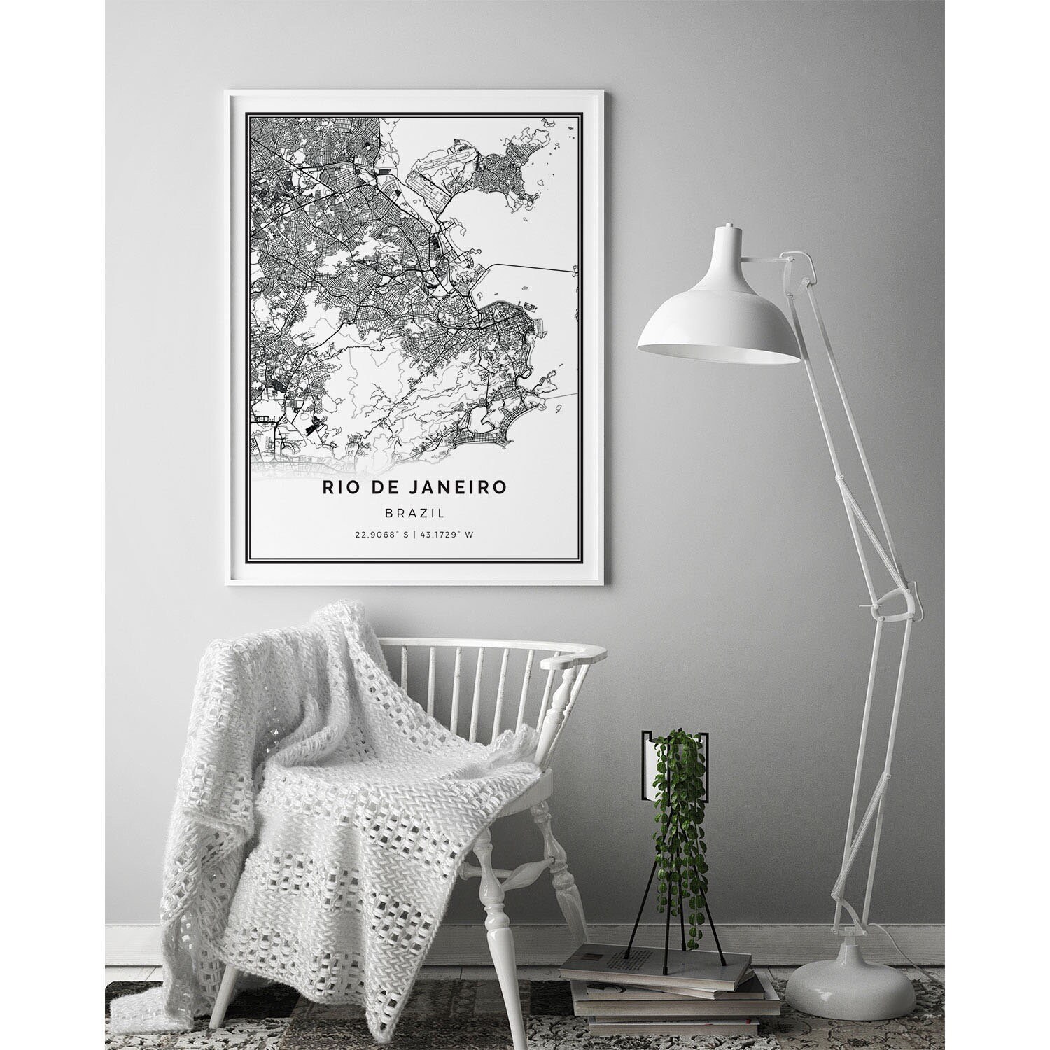 Rio De Janeiro Map Print Minimalistic Wall Art Poster City - Etsy