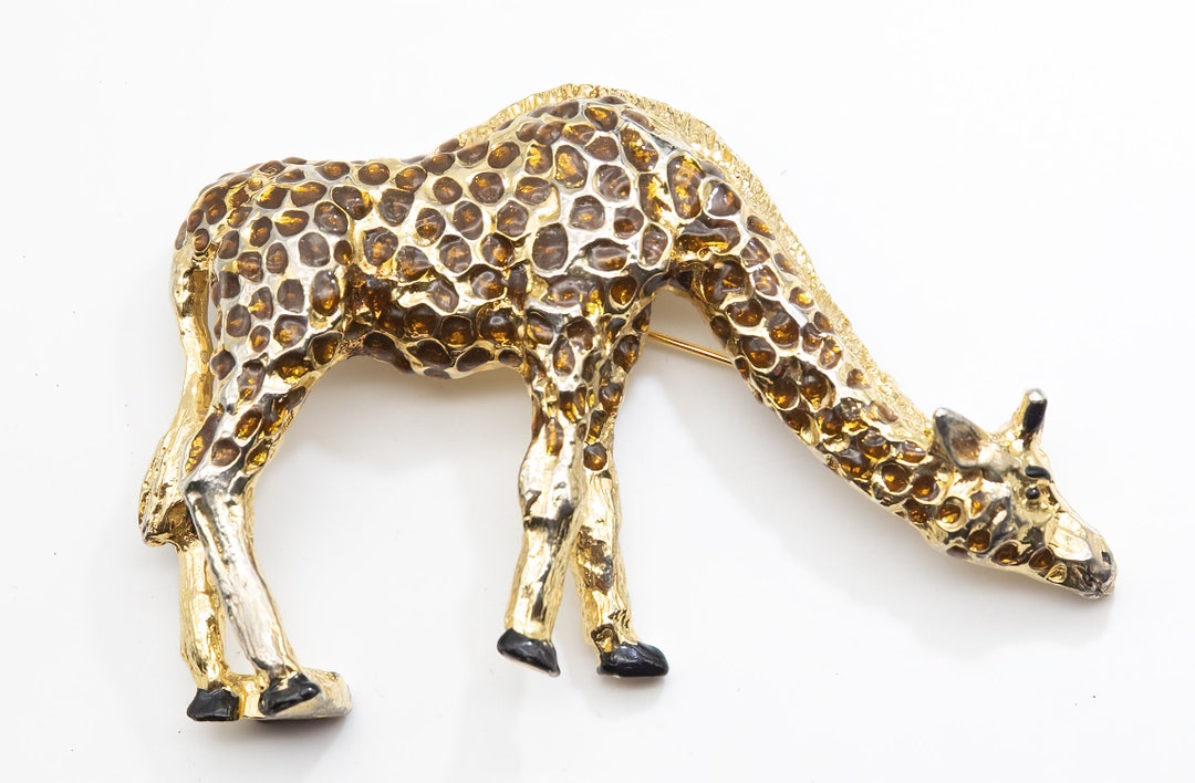 Vintage Giraffe Faux Gold Large Pin JD10767 - Etsy