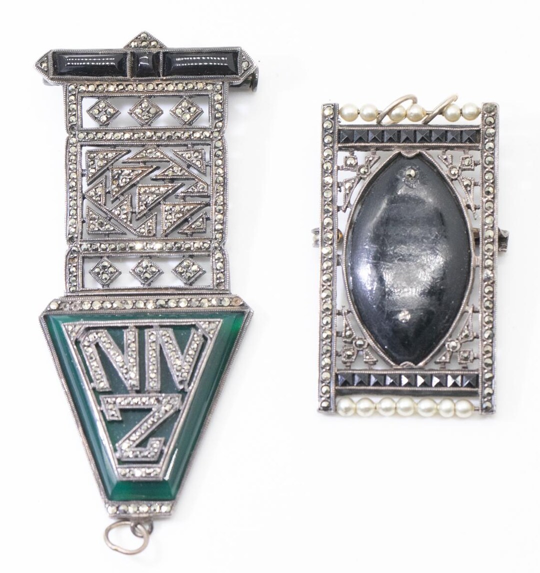2 Vintage French Deco Pins JD11253 - Etsy