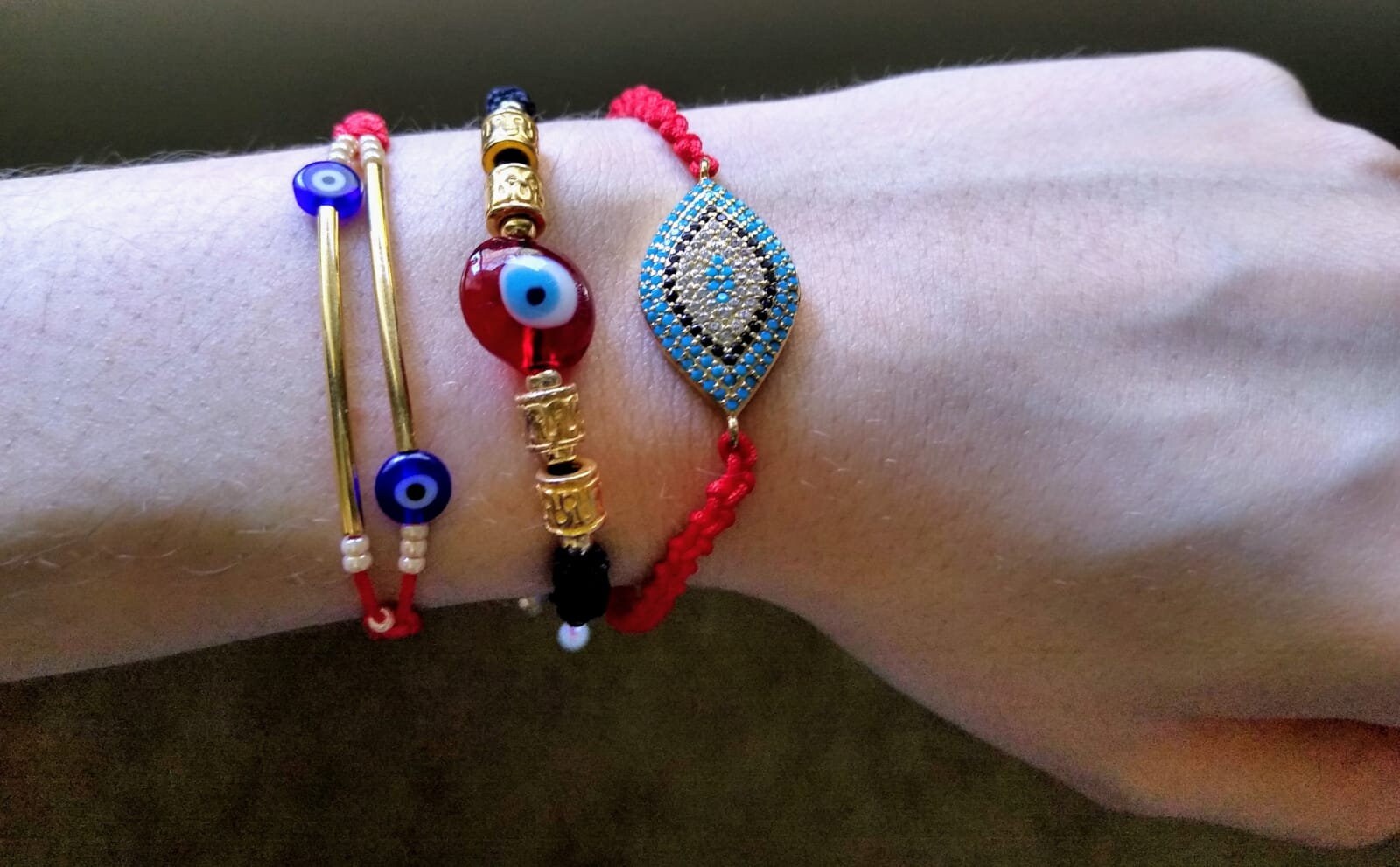 Blue Evil Eye Red Thread Bracelet - Etsy