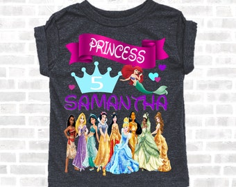 Disney Princesses Birthday Shirt Disney Princess Birthday - Etsy