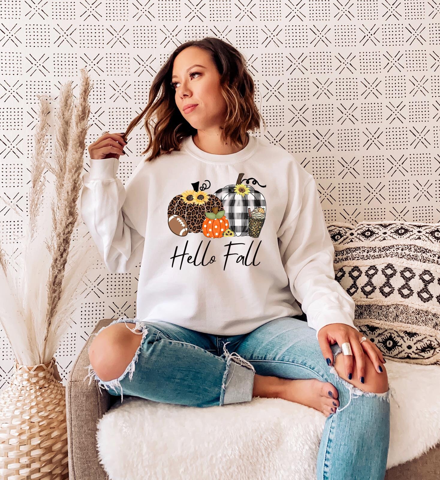 Hello Fall Women's Sweatshirt Women's Fall - Etsy