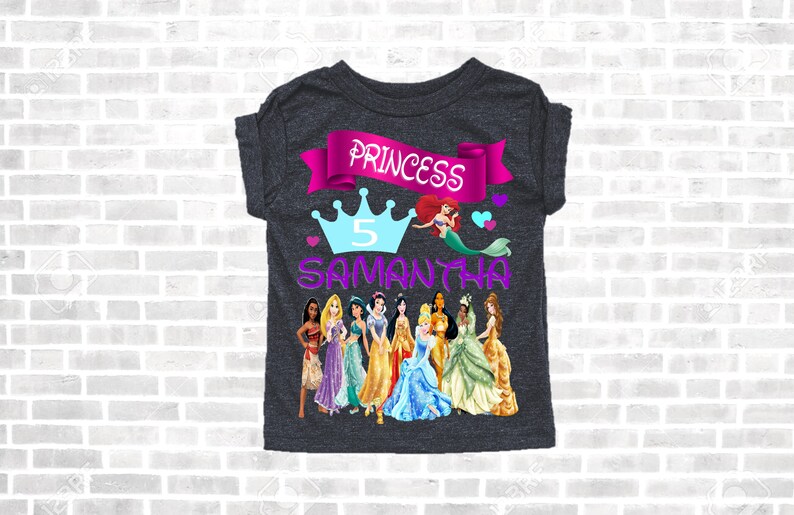 Disney Princesses Birthday Shirt Disney Princess Birthday - Etsy