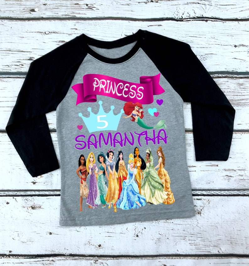 Disney Princesses Birthday Shirt Disney Princess Birthday - Etsy
