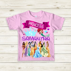 Disney Princesses Birthday Shirt Disney Princess Birthday Shirt - Etsy