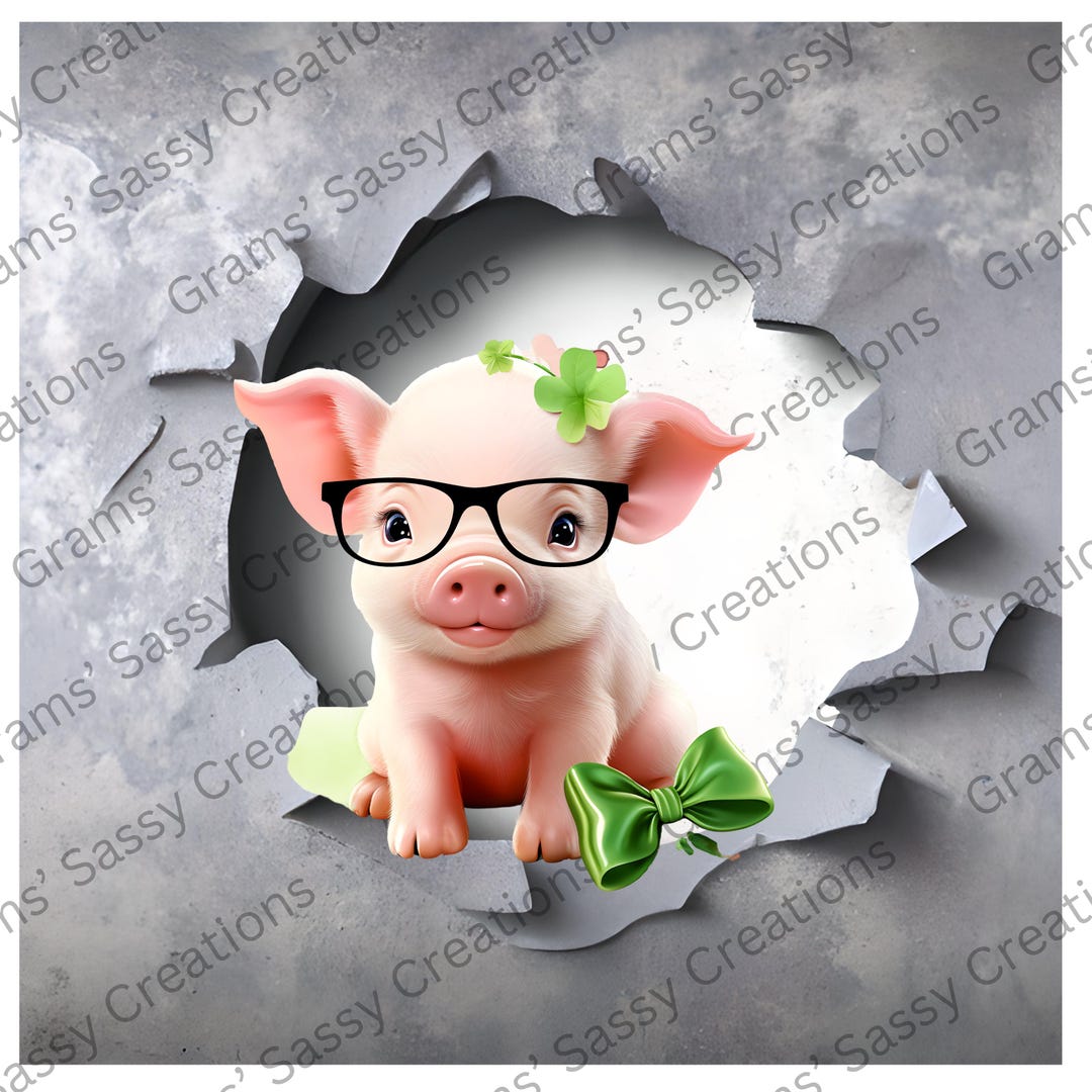 Breaking Out Pig With Glasses, Cute Pig, Pig With Glasses, Adorable ...