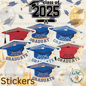Graduation 2025 Stickers Custom School Colors Graduate 2025 ...