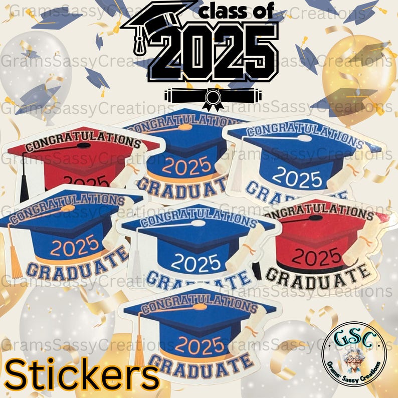 Graduation 2025 Stickers Custom School Colors Graduate 2025 ...