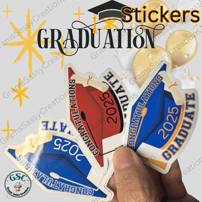 Graduation 2025 Stickers Custom School Colors Graduate 2025 ...
