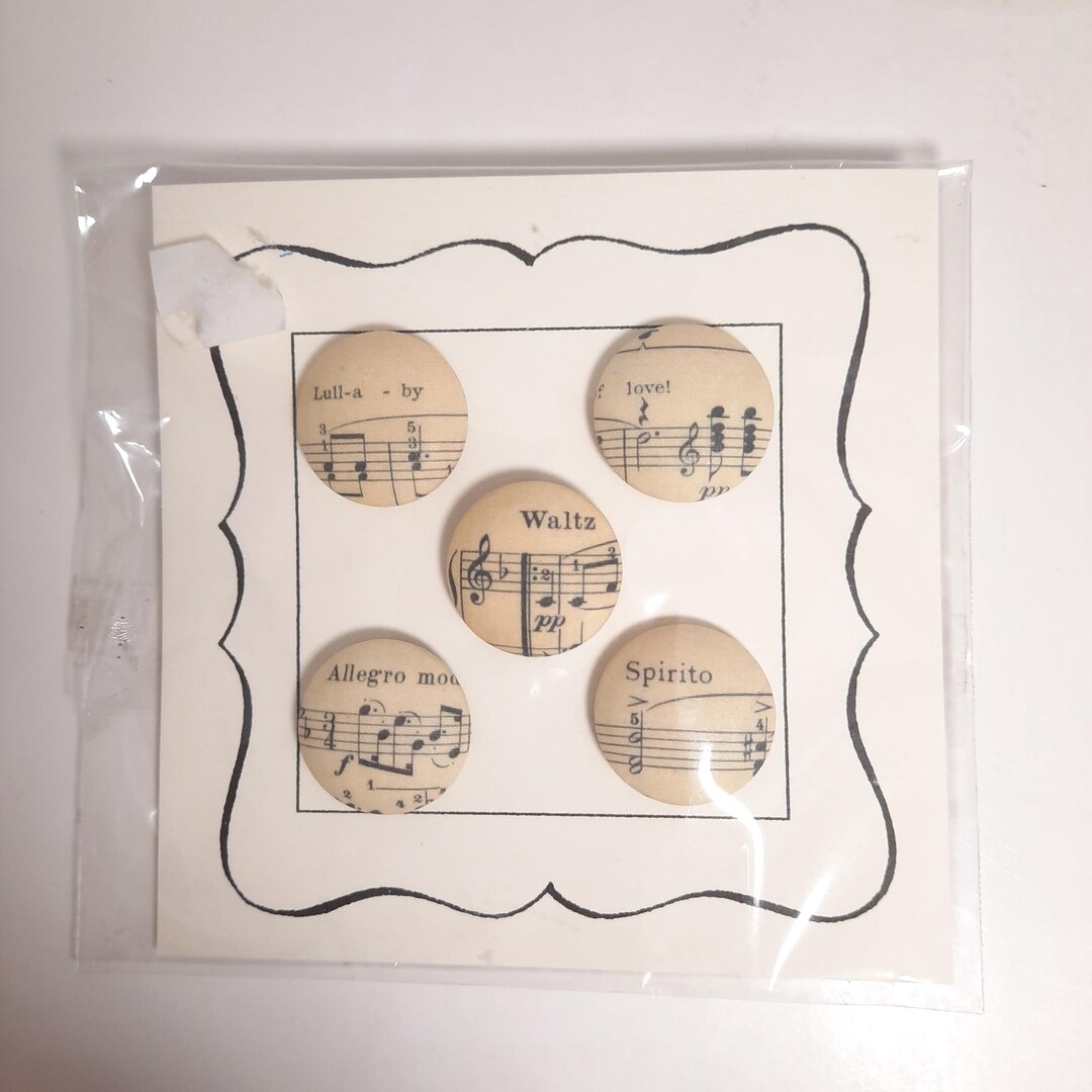 Lilac Bow Yoke Musical Notes Buttons, Five Fabric-covered, Berkeley ...