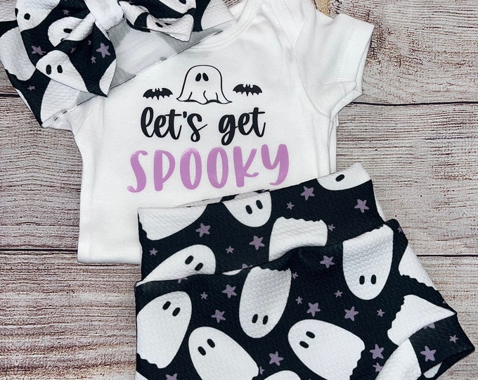 Scream Floral / Horror / Bummies Set/ Baby Girl High Waisted Bummies ...