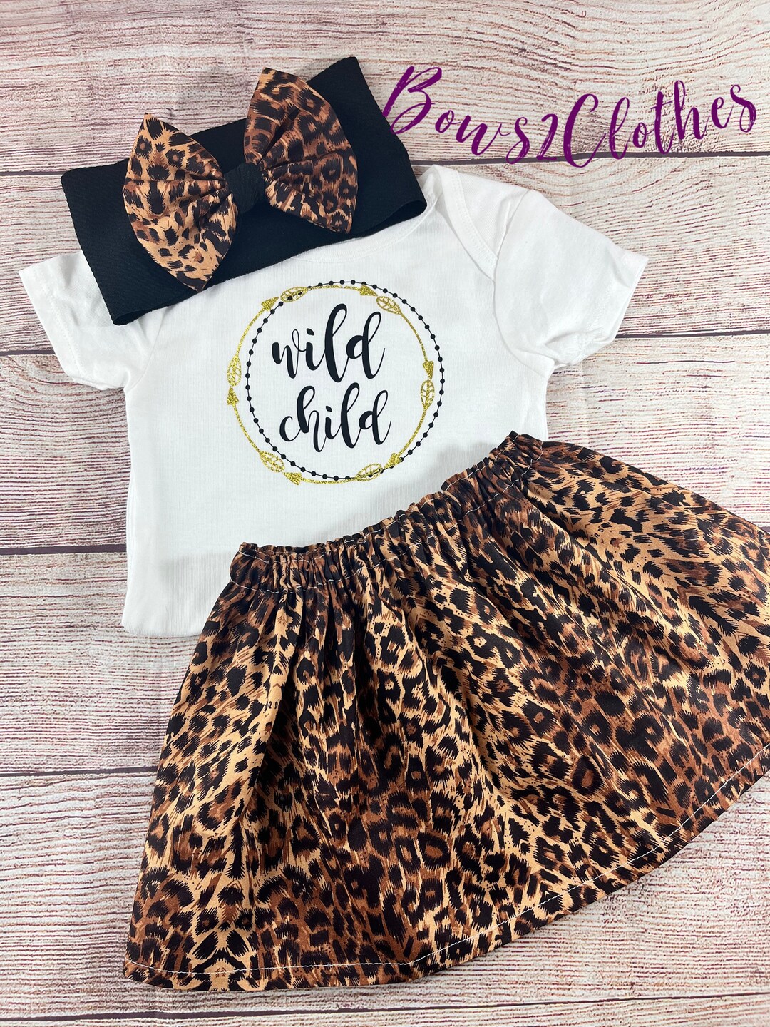 Wild Child/ Animal Print/ Zoo Outfit/ Top, Skirt and Bow Set - Etsy