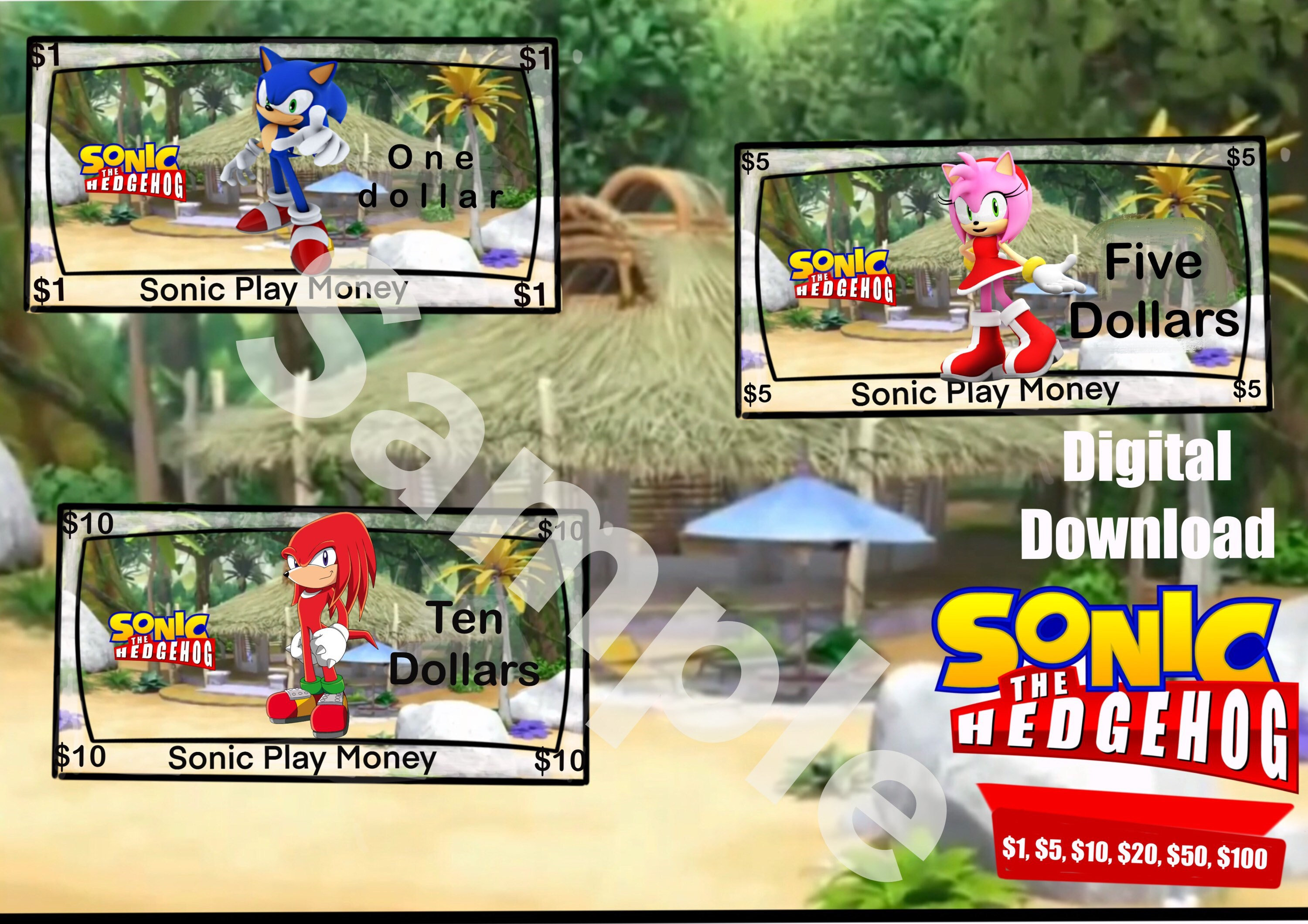 Sonic the Hedgehog Play Money - Etsy