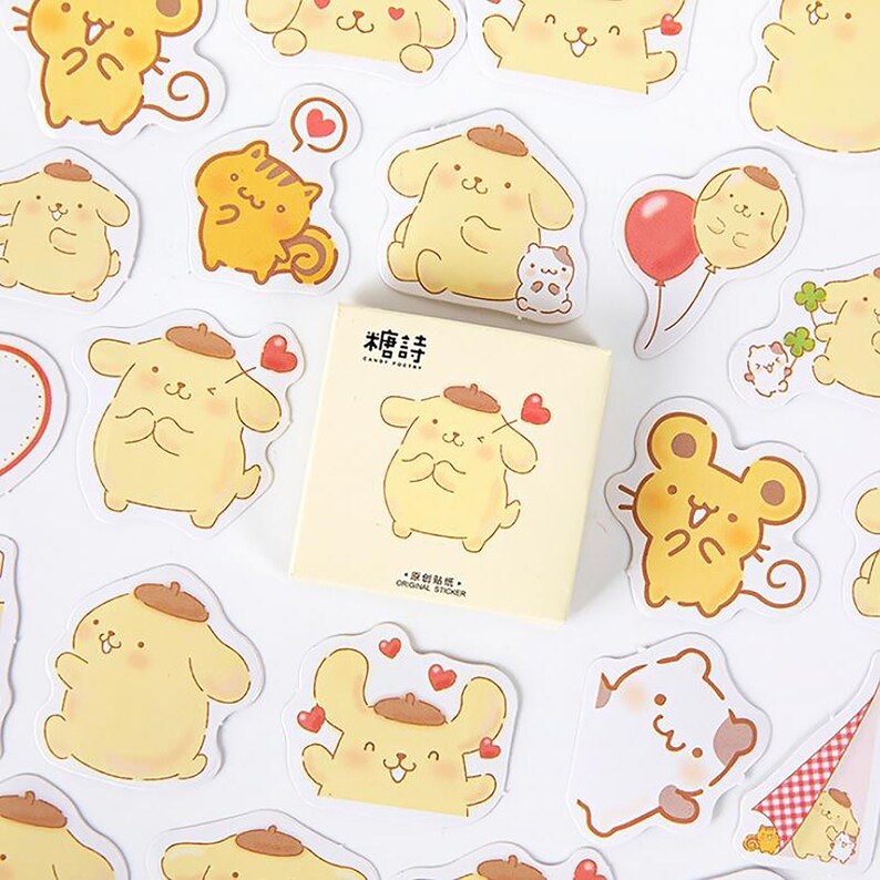 Super Adorable Pom Purin Stickers For Kawaii DIY Scrapbooking | Etsy