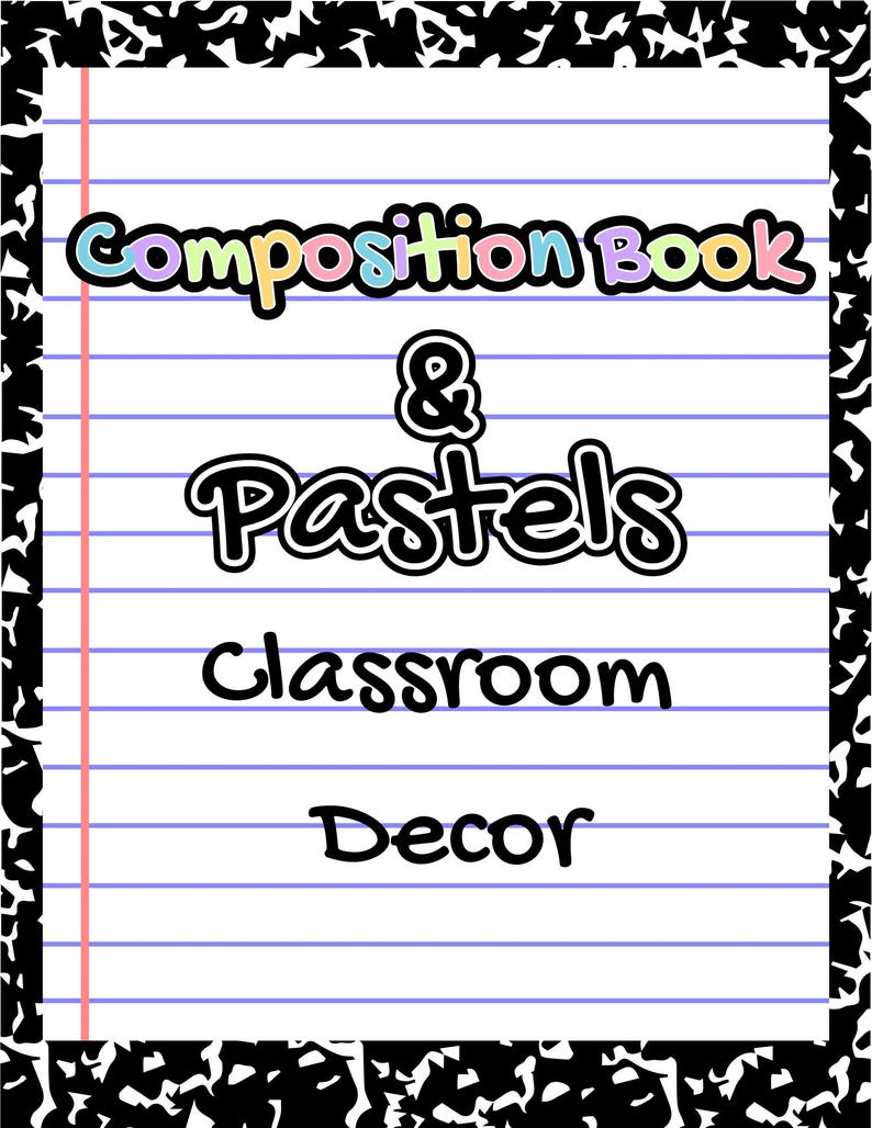 Composition Book and Pastels Classroom Decor - Etsy