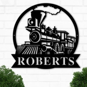 Train Metal Sign, Custom Train Sign, Personalized Train Sign, Railroad ...