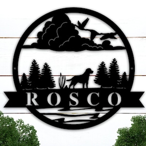 Personalized Duck Hunting Dog Sign, Metal Hunting Sign, Duck Hunting ...