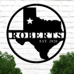Family Name Sign Metal Texas Signs for Decor, Last Name Metal Sign ...