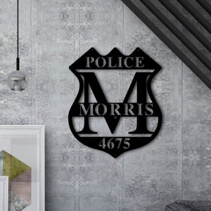 Personalized Police Officer Gifts, Police Signs for Home Metal, Police ...