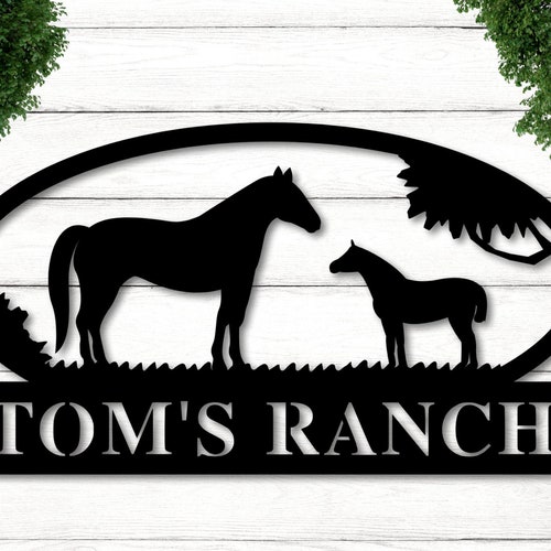 Custom Horse Farm Metal Sign Horse Barn Decor Metal Horse - Etsy