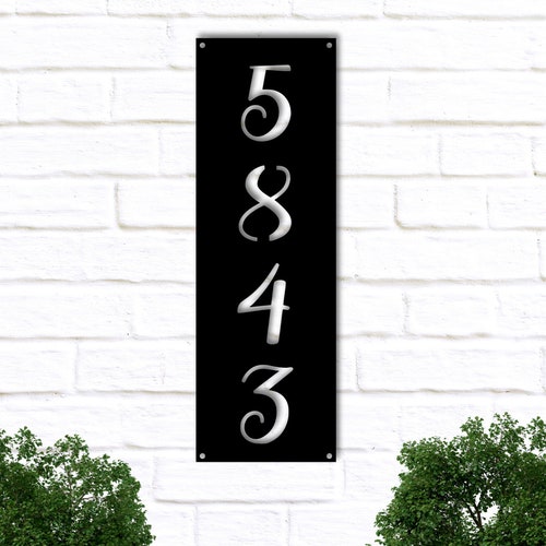 Vertical Metal Address Sign Address Number Plaque House - Etsy