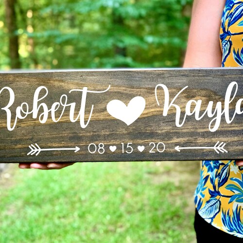 Personalized Couple Names Sign Wedding Gift Idea - Etsy