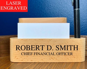 Personalized Desk Name Plate Custom Name Sign Engraved Wood Business ...
